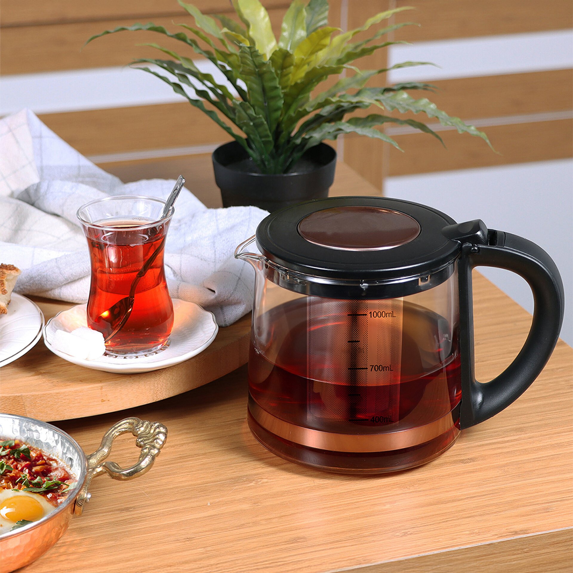 Any Morning 2L Electric Stainless Steel Turkish Teapot with Glass ...