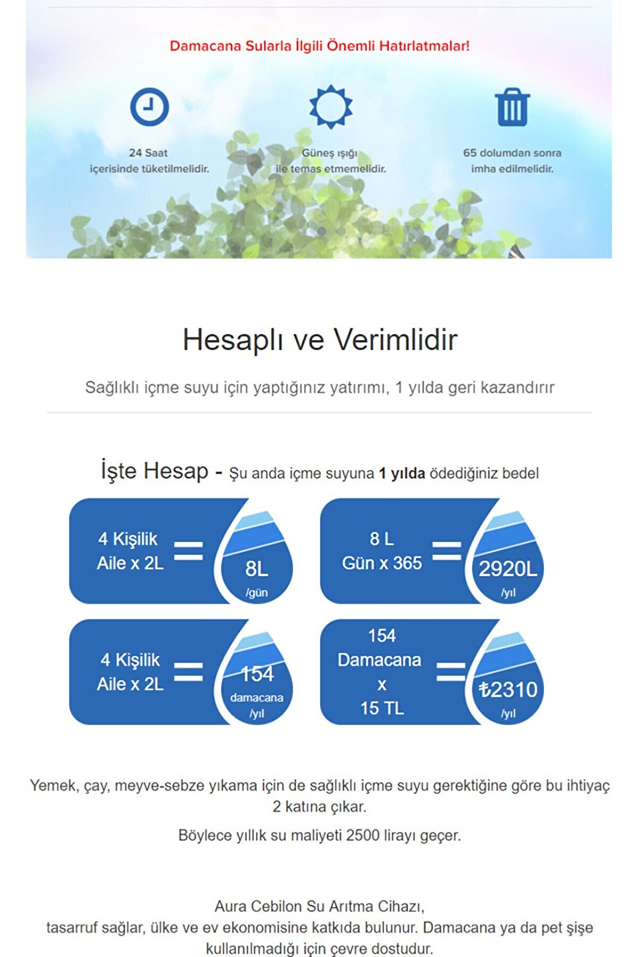 Aura Cebilon Platinum Water Treatment System Su Arıtma Cihazı ÜCRETSİZ ...